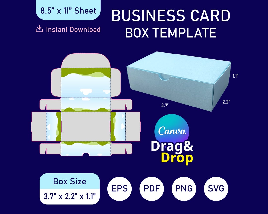 Business Card Box Template, Box for Business Card , Business Card ...