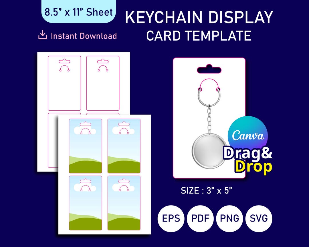 Keychain Display Card Template, Keychain Display Template , Keychain ...