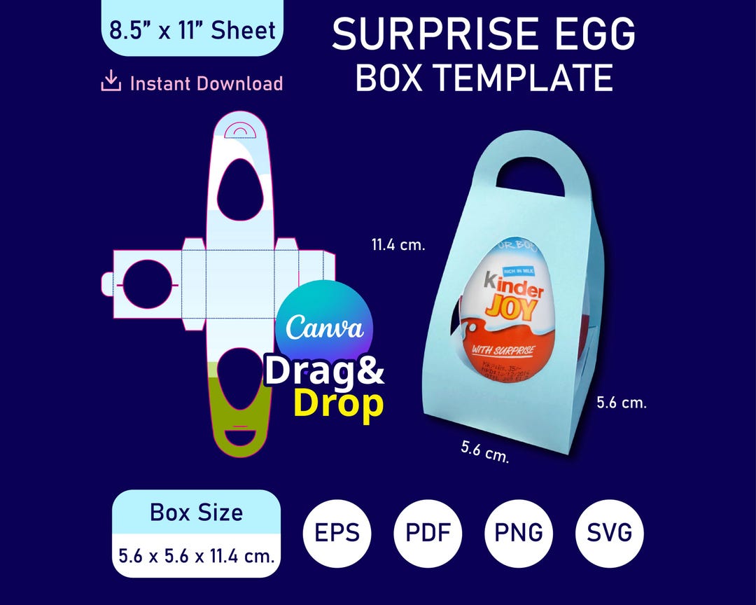 Surprise Egg Box Template, Egg Holder Template, Egg Holder Svg, Easter ...