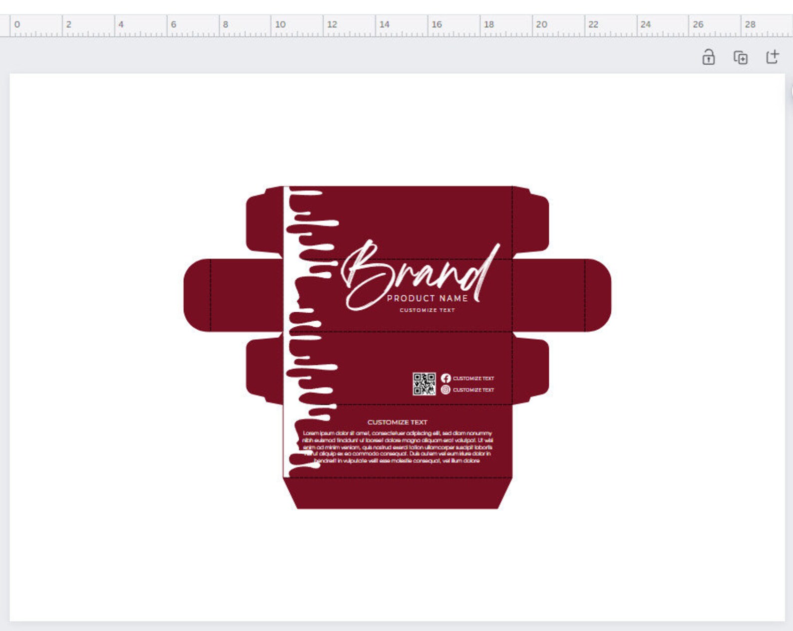 6ml Lipgloss Box Template, Canva Box Template, Box Template, Lipstick ...