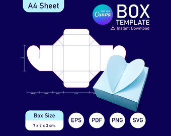Heart Box Template Instant Download Heart Box Printable - Etsy
