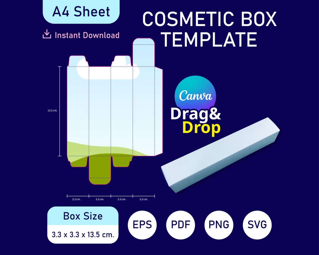 Box Template, Cosmetic Box Template, Box Packaging, Cosmetic Box SVG ...