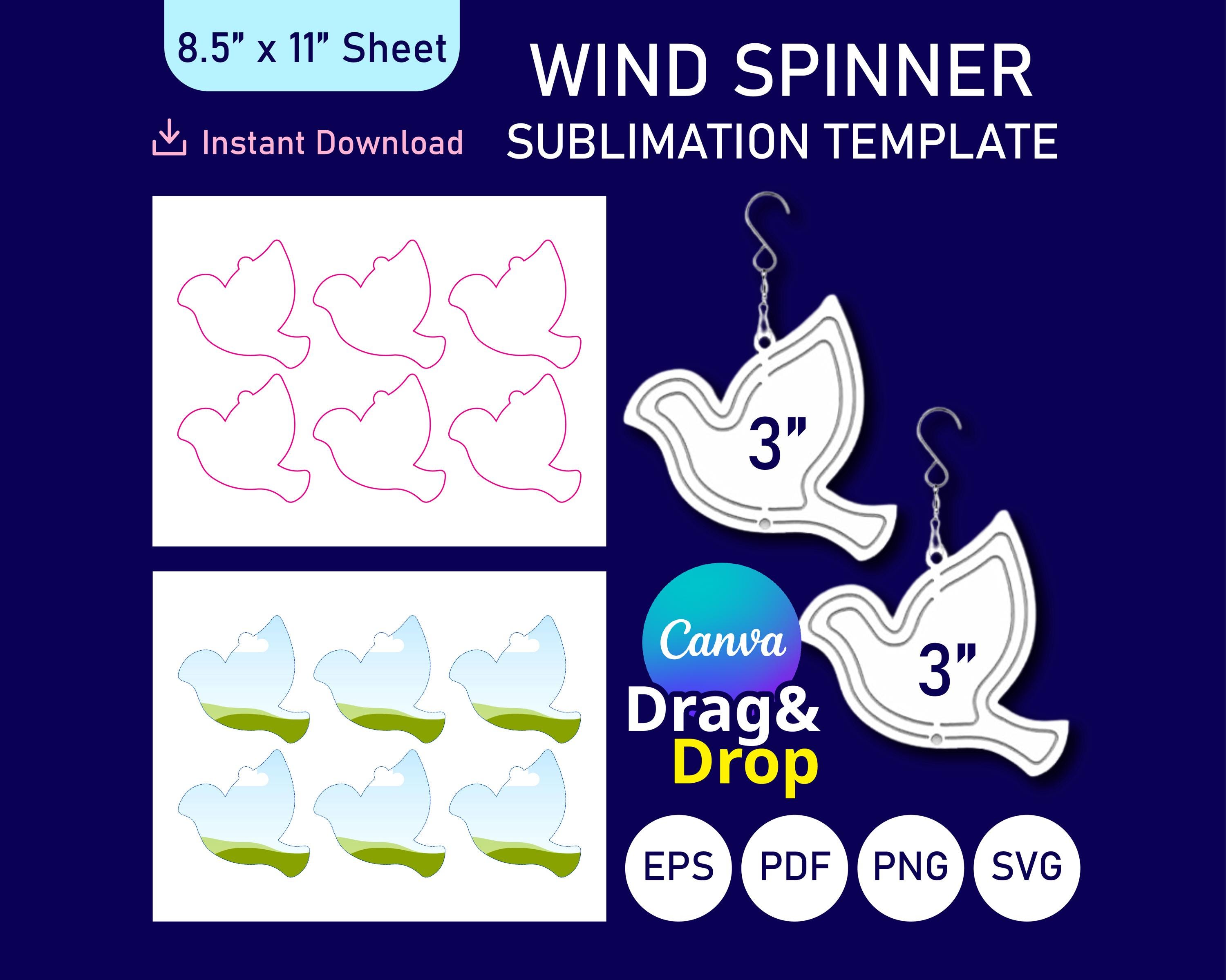 Wind Spinner Template, Wind Spinner Sublimation Template, Wind Spinner ...