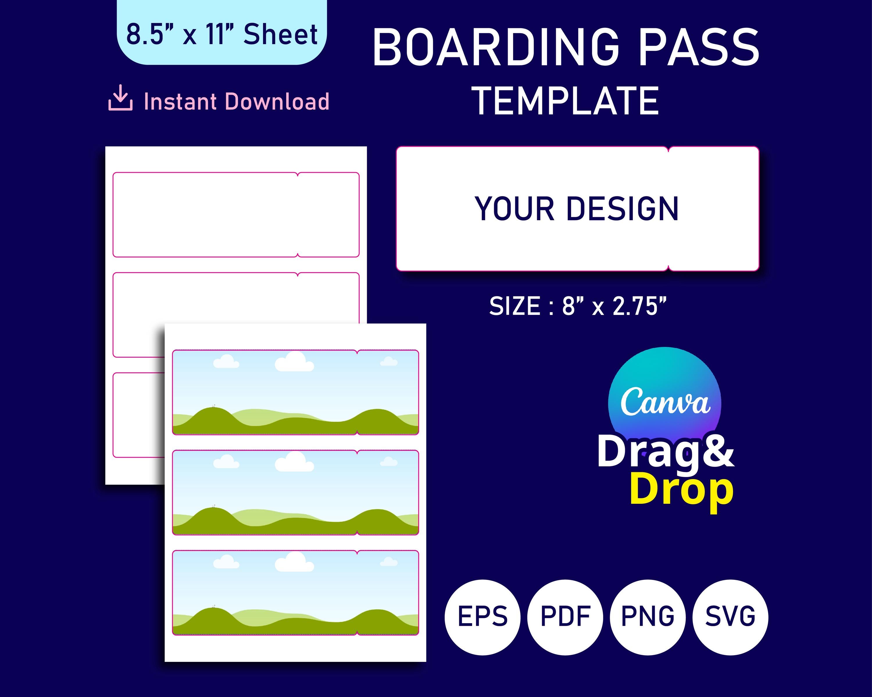 Boarding Pass Template, Boarding Pass Invitation Template , Boarding ...