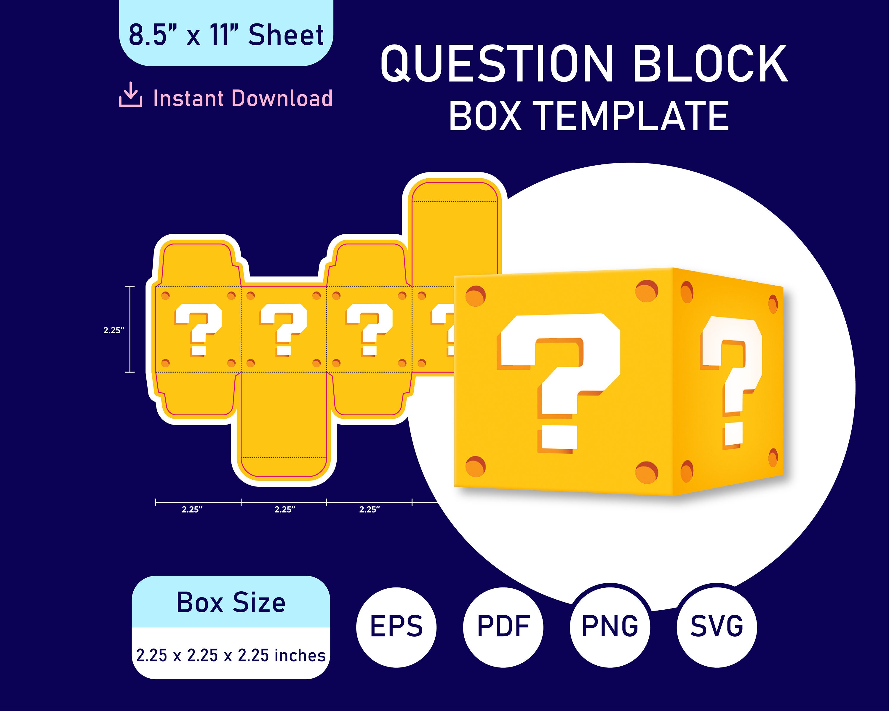 Question Block Box Template, Candy Box Template , Party Box Template ...