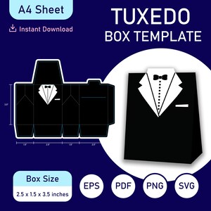 Tuxedo Box Template, Wedding Box Template, Wedding Tuxedo Box Template ...