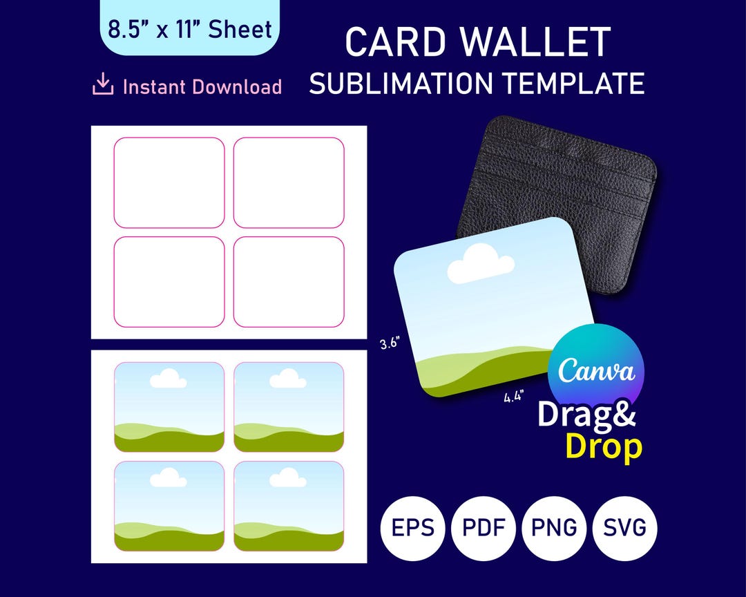 Card Wallet Template, Ultra-thin Card Bag Template, Wallet Sublimation ...