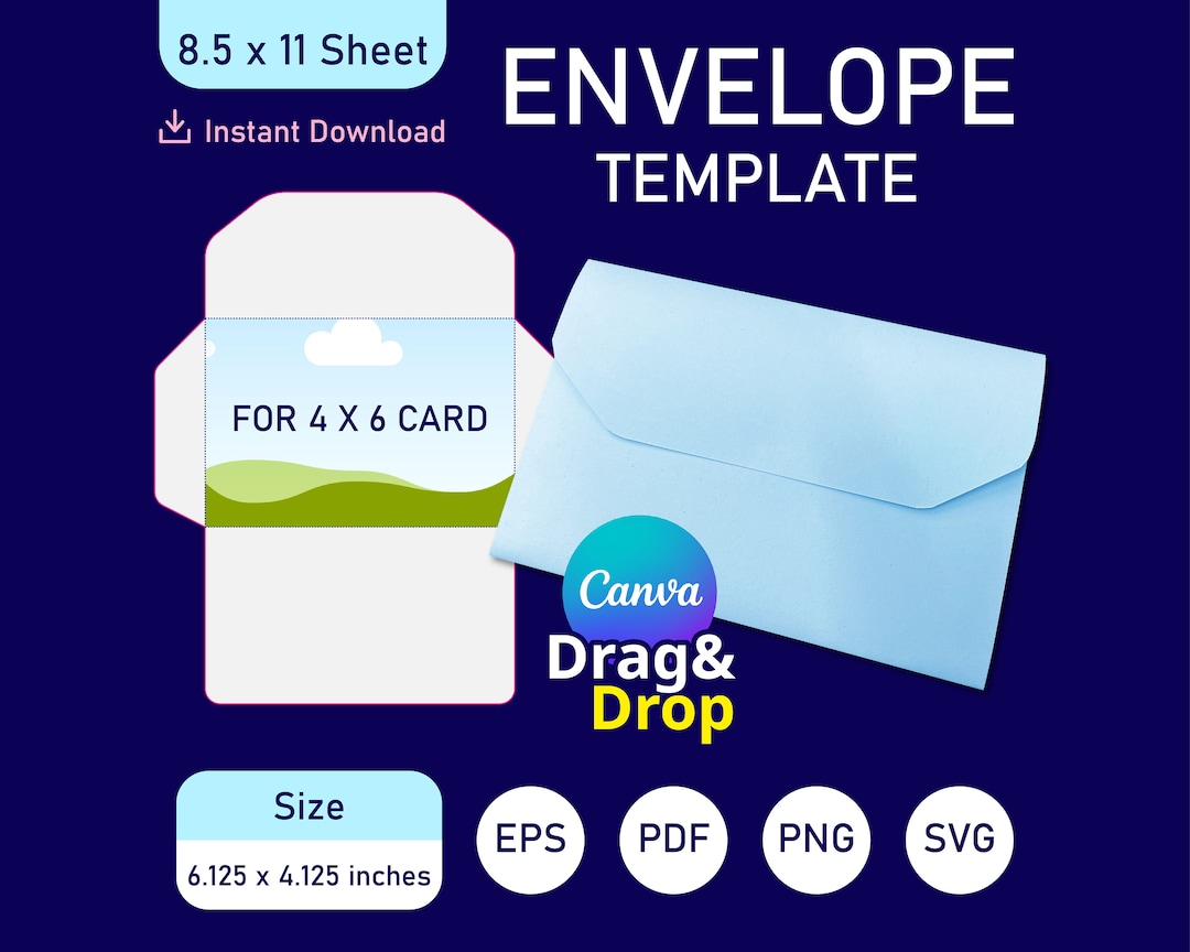 Envelope Template, 6x4 Envelope Template, Envelope Packaging, Envelope ...