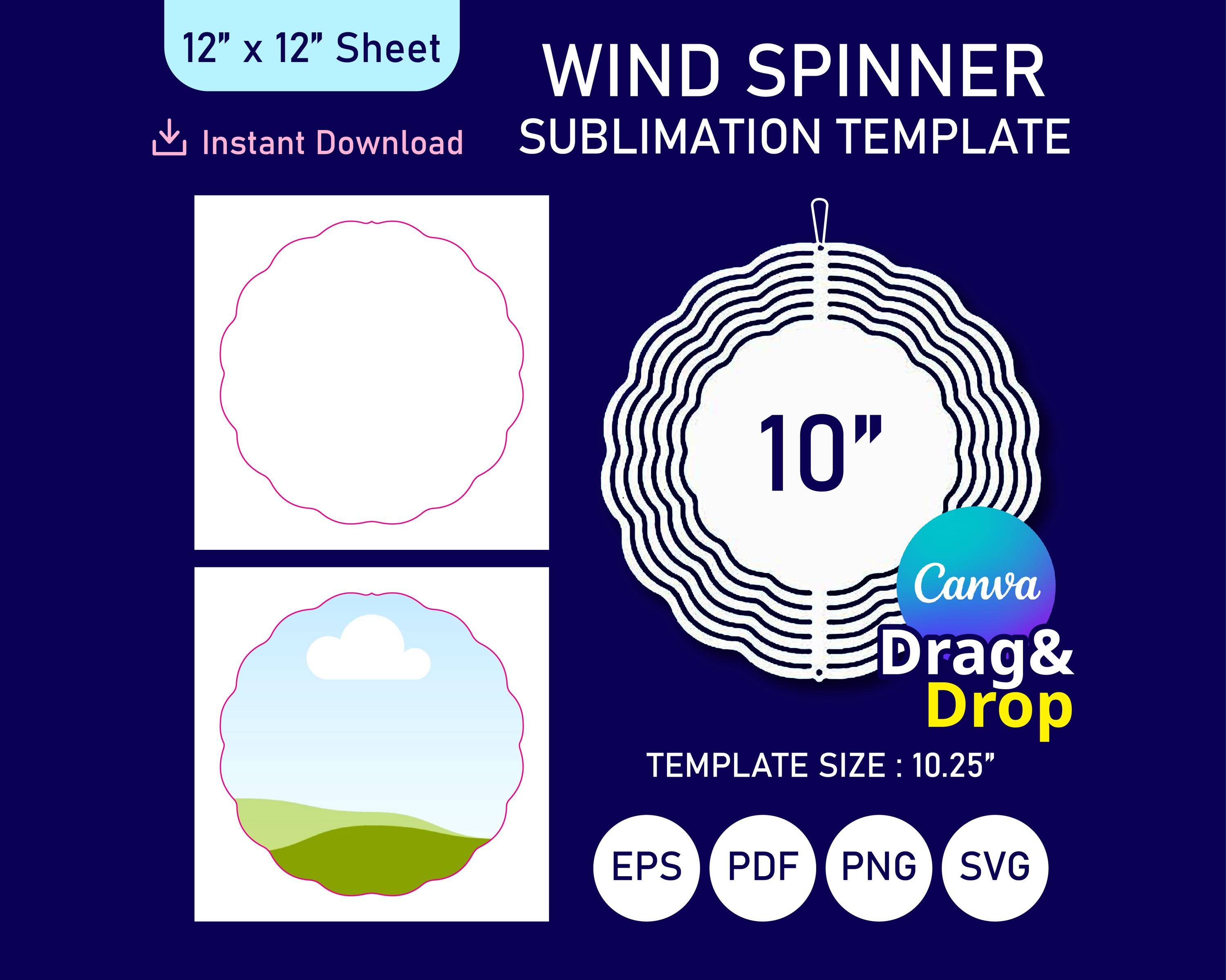 Wind Spinner Template, Wind Spinner Svg , Wind Spinner Sublimation ...