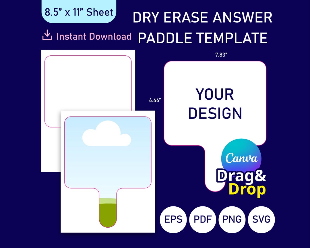 Dry Erase Answer Paddle Template , Paddle Template, Paddle Canva ...