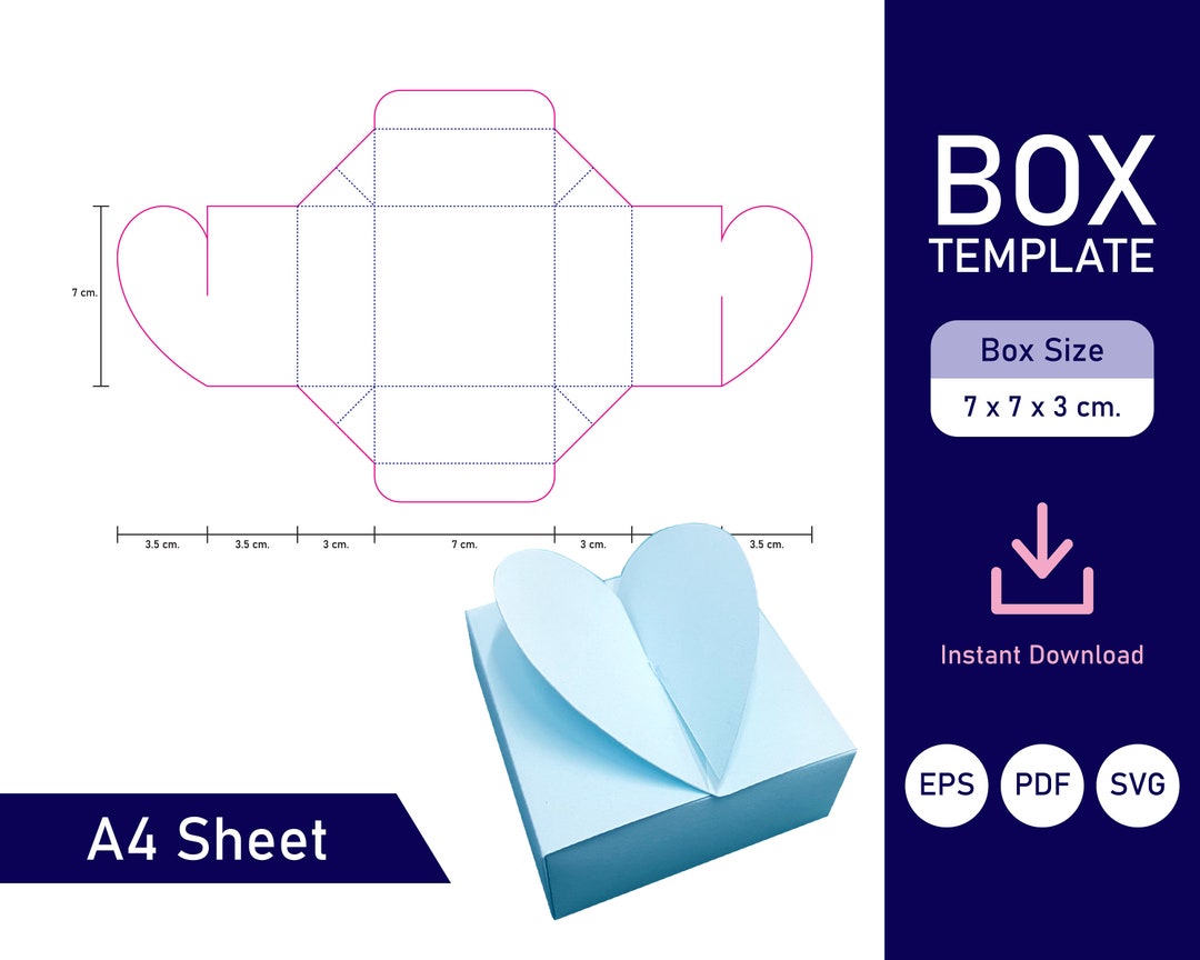 Gift Box Template Valentine Box Template Heart Box Template - Etsy