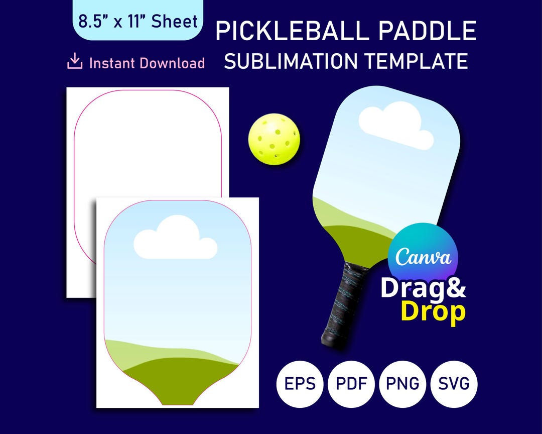 Pickleball Paddle Template, Pickleball Template ,custom Pickleball ...