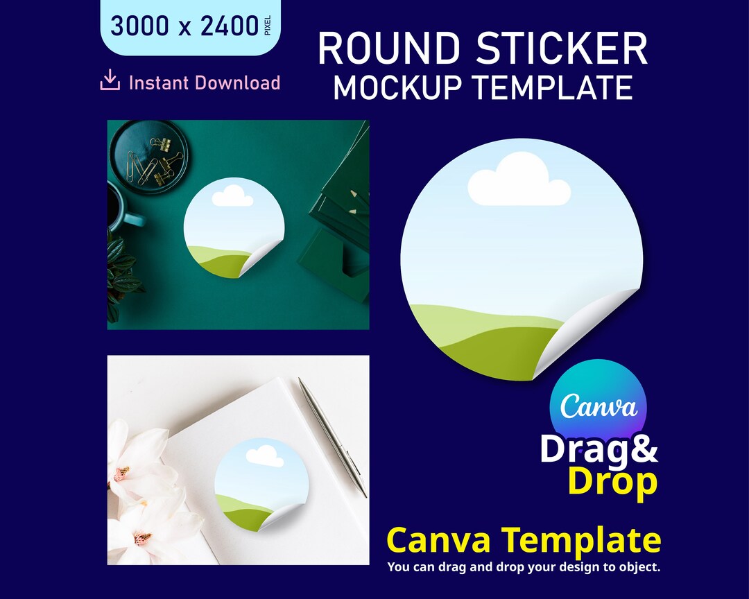 Sticker Mockup, Sticker Mockup Template, Sticker Mock Up, Sticker Label ...
