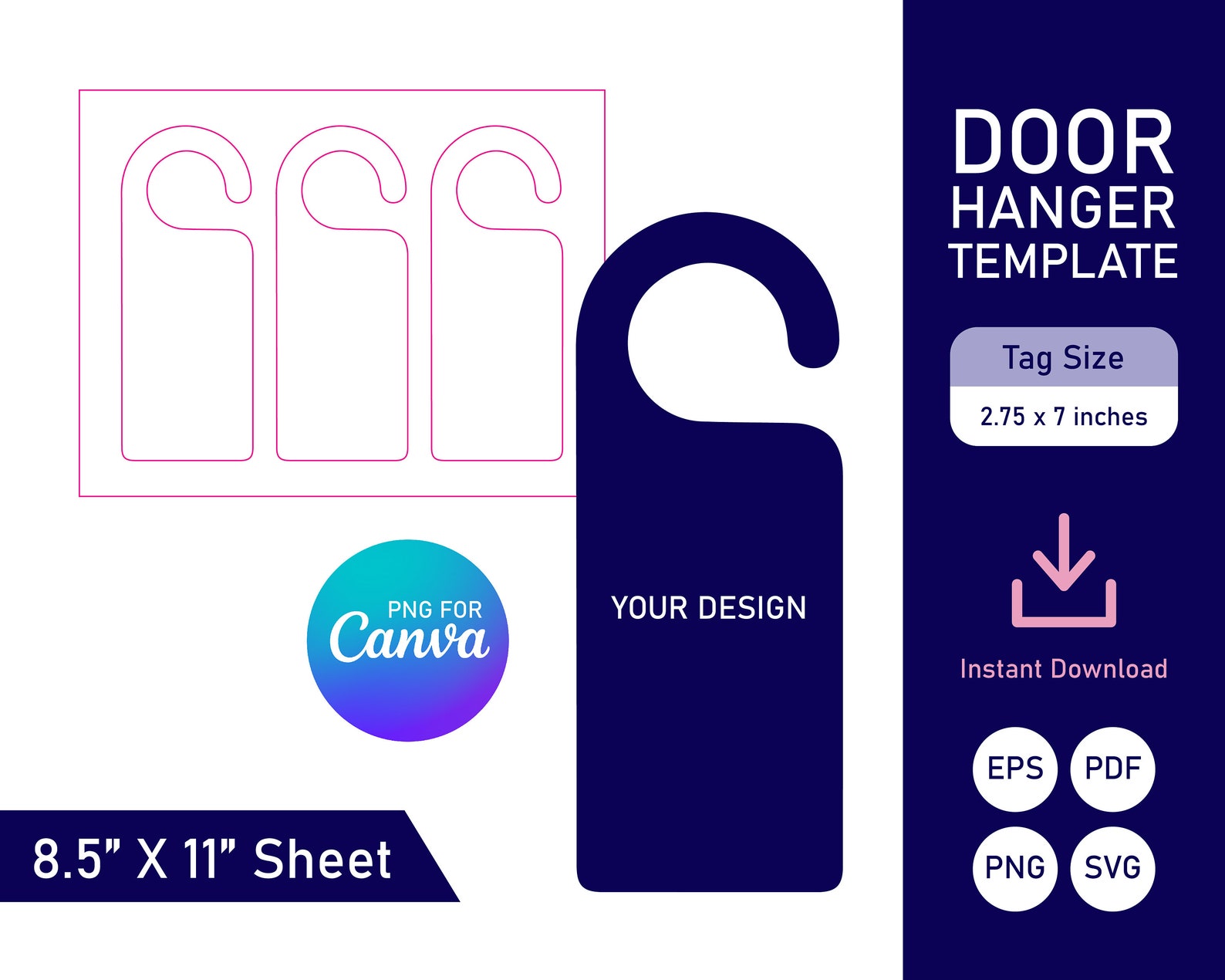 Door Hanger Template Door Tag Template Door Hang Tag - Etsy