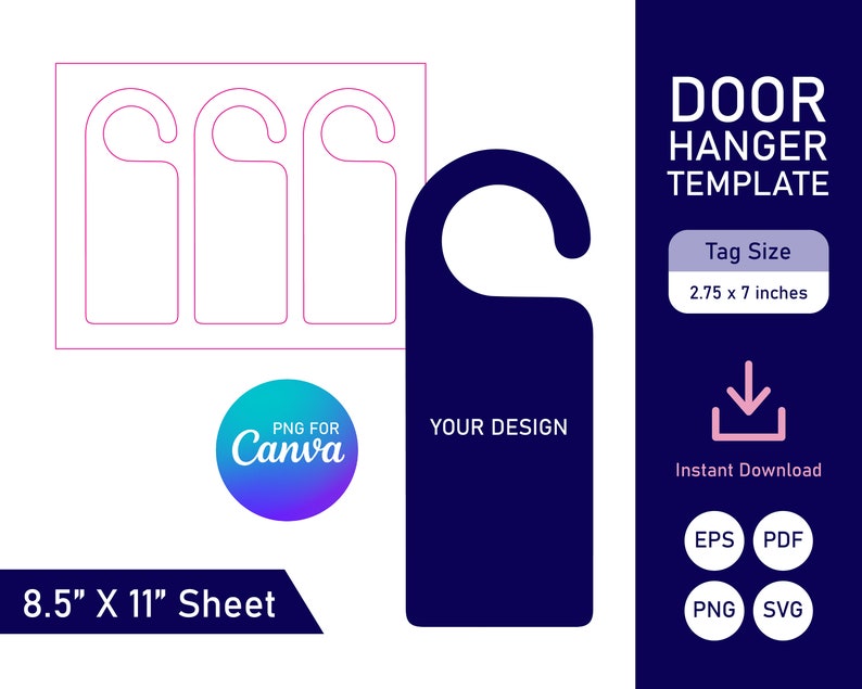 Door Hanger Template Door Tag Template Door Hang Tag - Etsy