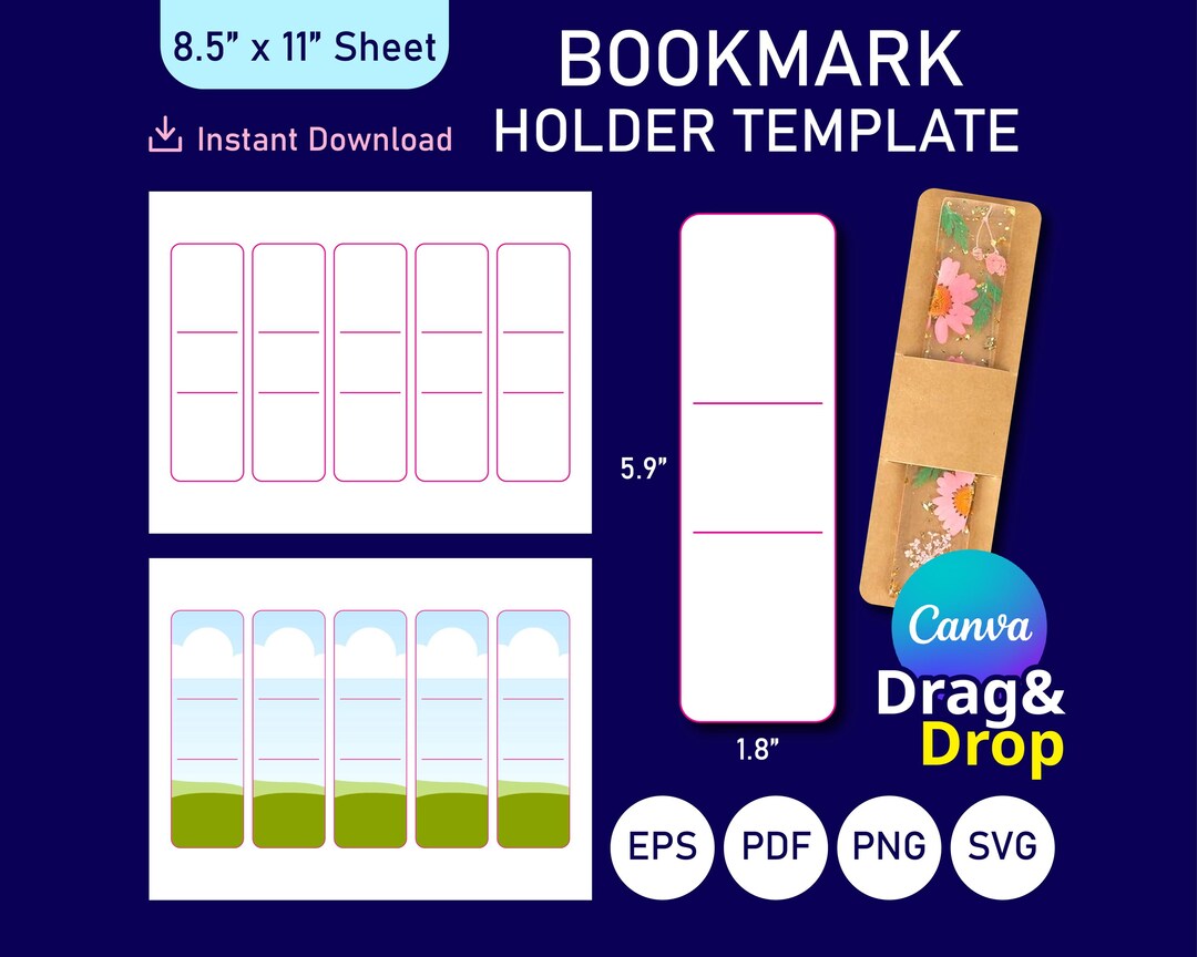 Bookmark Holder Template, Bookmark Holder SVG, Display Bookmark ...