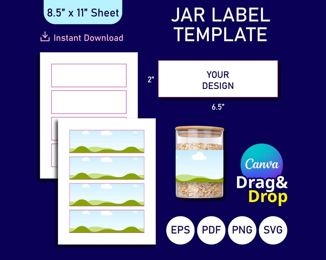 Jar Label Template, Jar Sticker Template, Jar Label, Jar Sticker ...