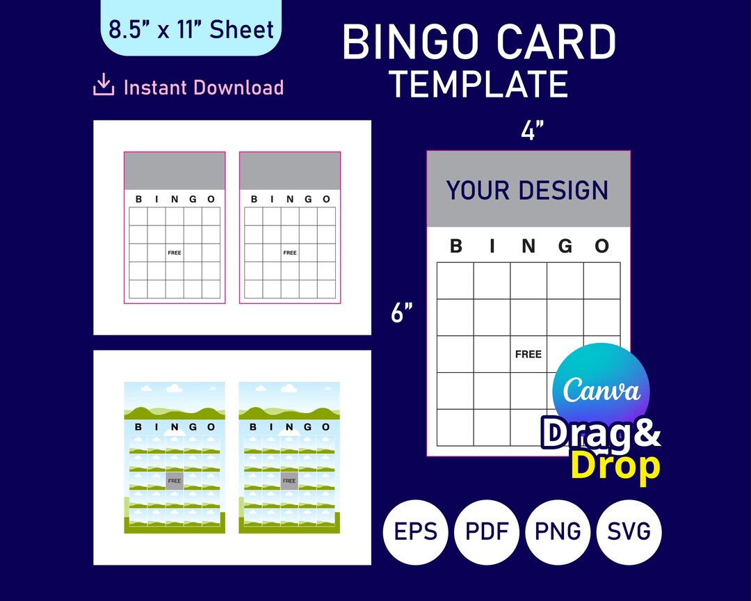 Bingo Template, Blank Bingo Card Template, Bingo Blank Template, Bingo ...