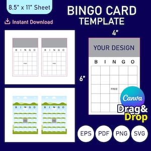 Bingo Template, Blank Bingo Card Template, Bingo Blank Template, Bingo ...