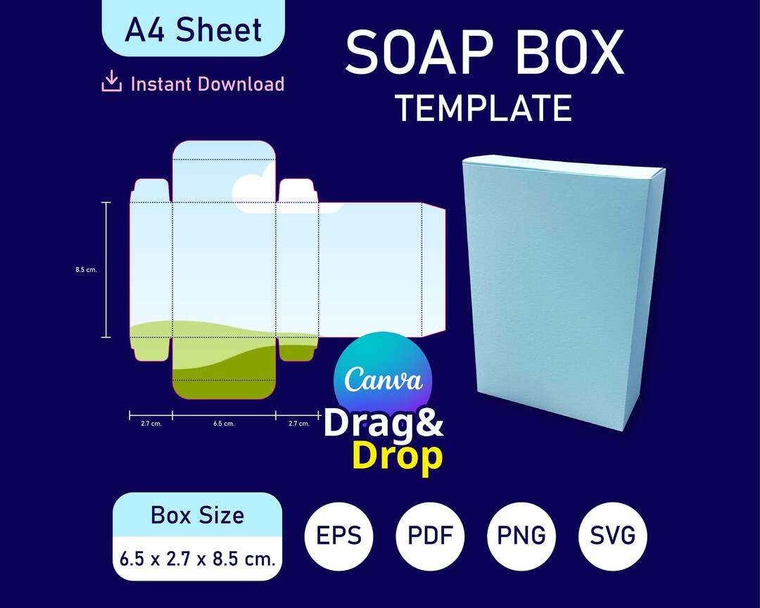 Box Template, Soap Box Template, Soap Packaging, Soap Box SVG Template ...