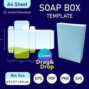 Box Template, Soap Box Template, Soap Packaging, Soap Box SVG Template ...