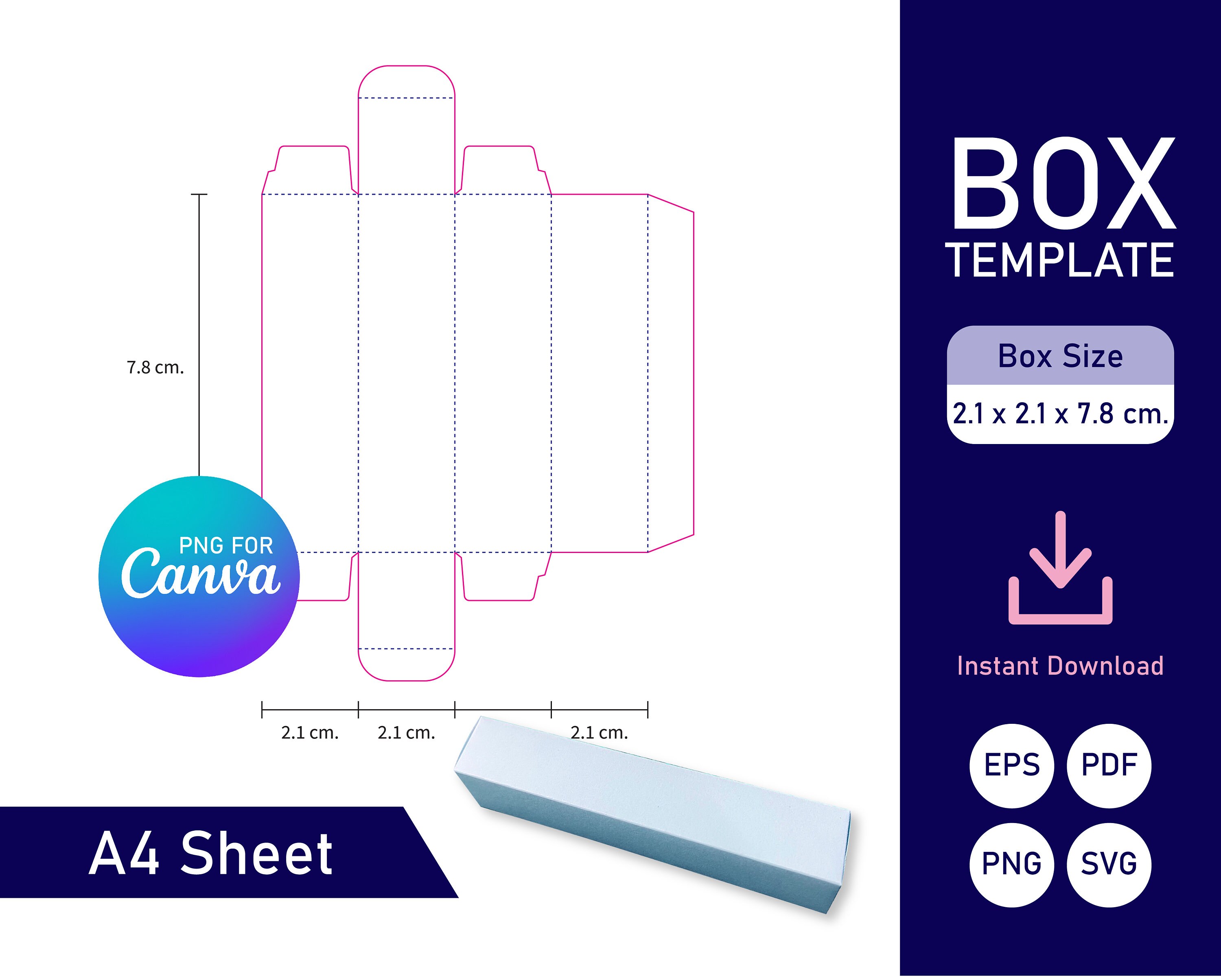 Lipgloss 2.5 ML Box Template Mini Lips Box Template Beauty - Etsy