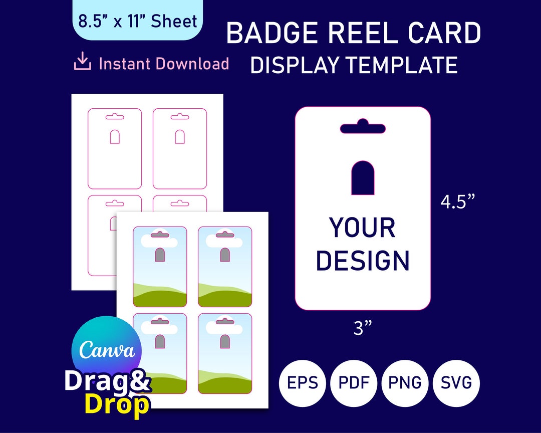 Badge Reel Card Template , Badge Reel Care Card Template, Badge Reel ...