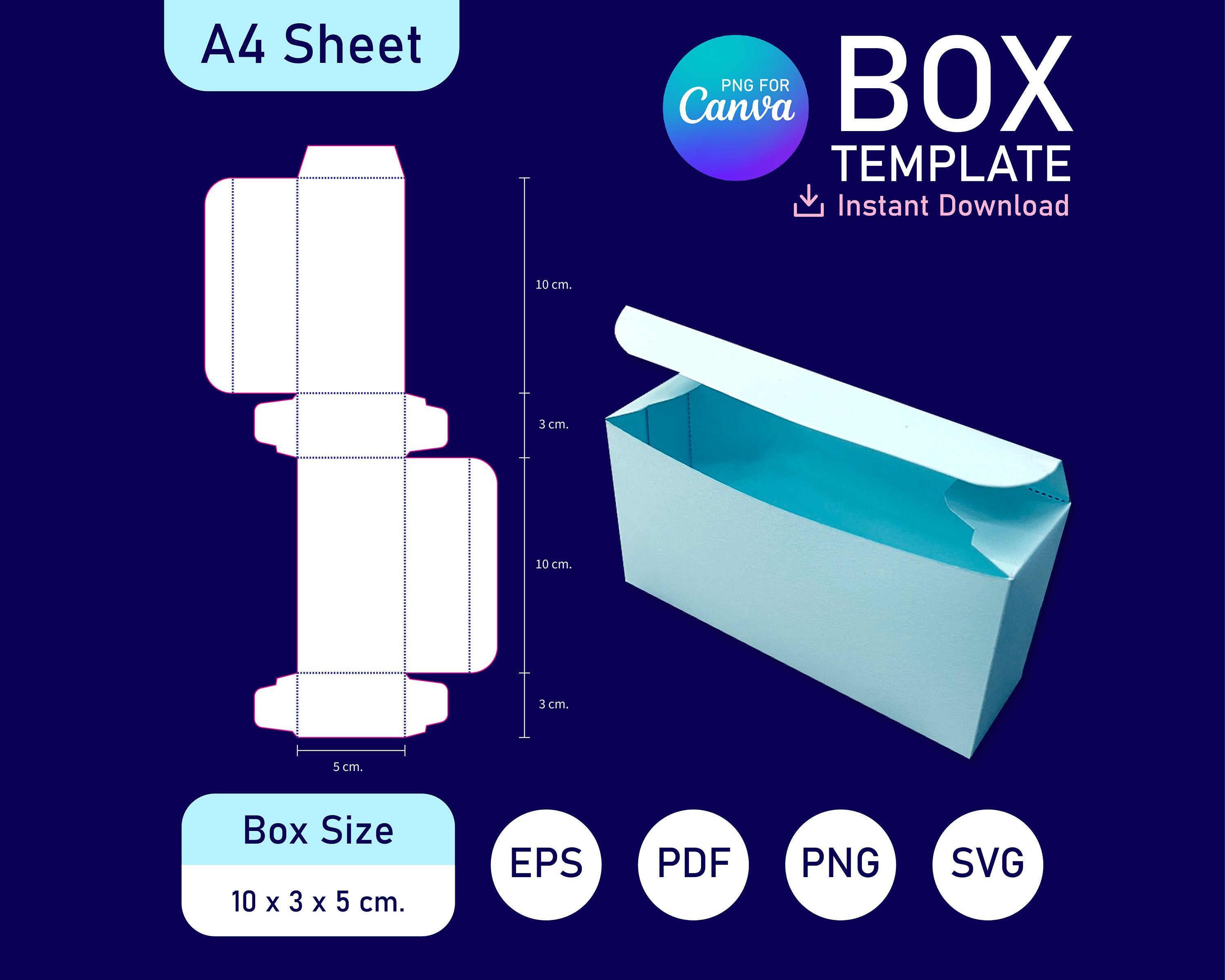 Classic Box Template, Rectangle Box SVG, Classic Box Packaging ...