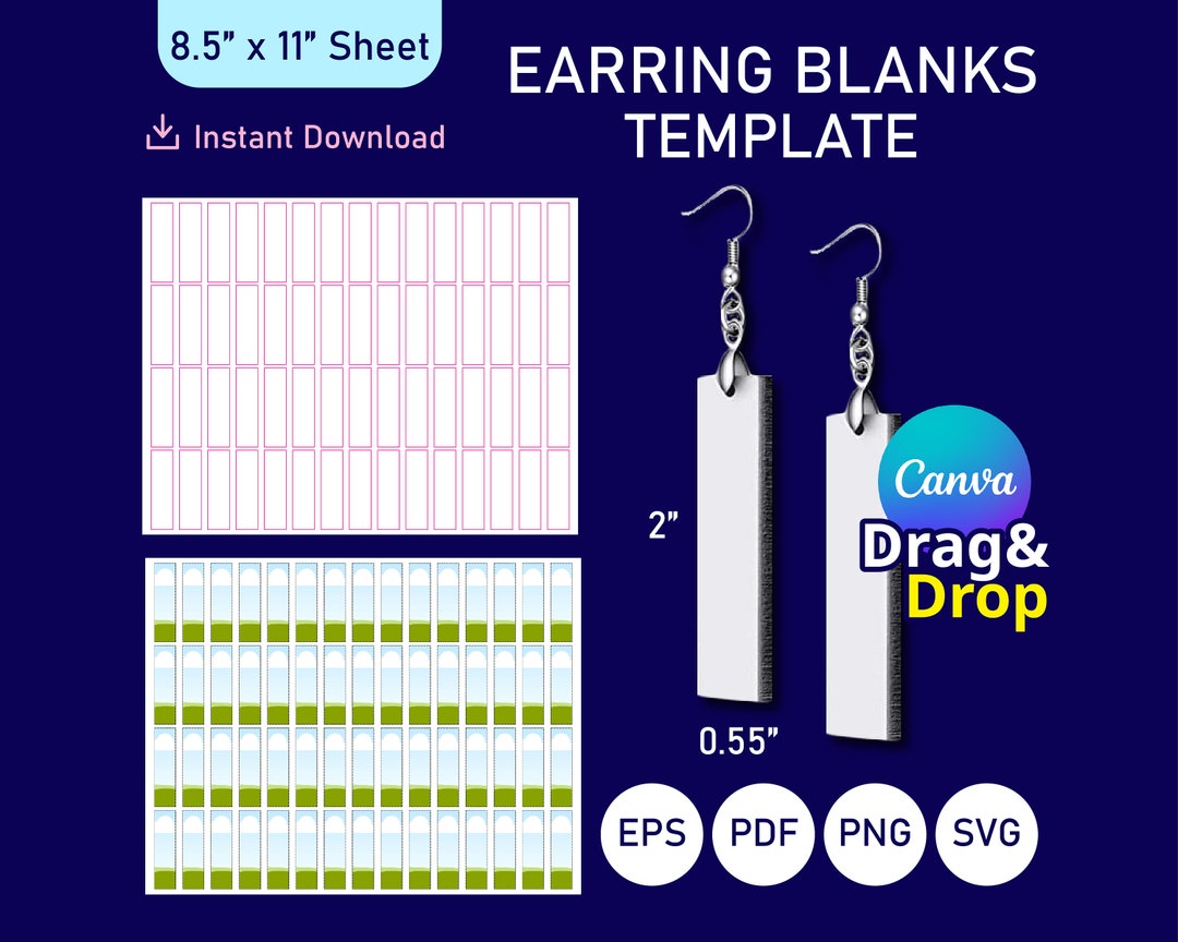 Earring Blanks Template, Earring Blank , Earring Sublimation, Earring ...