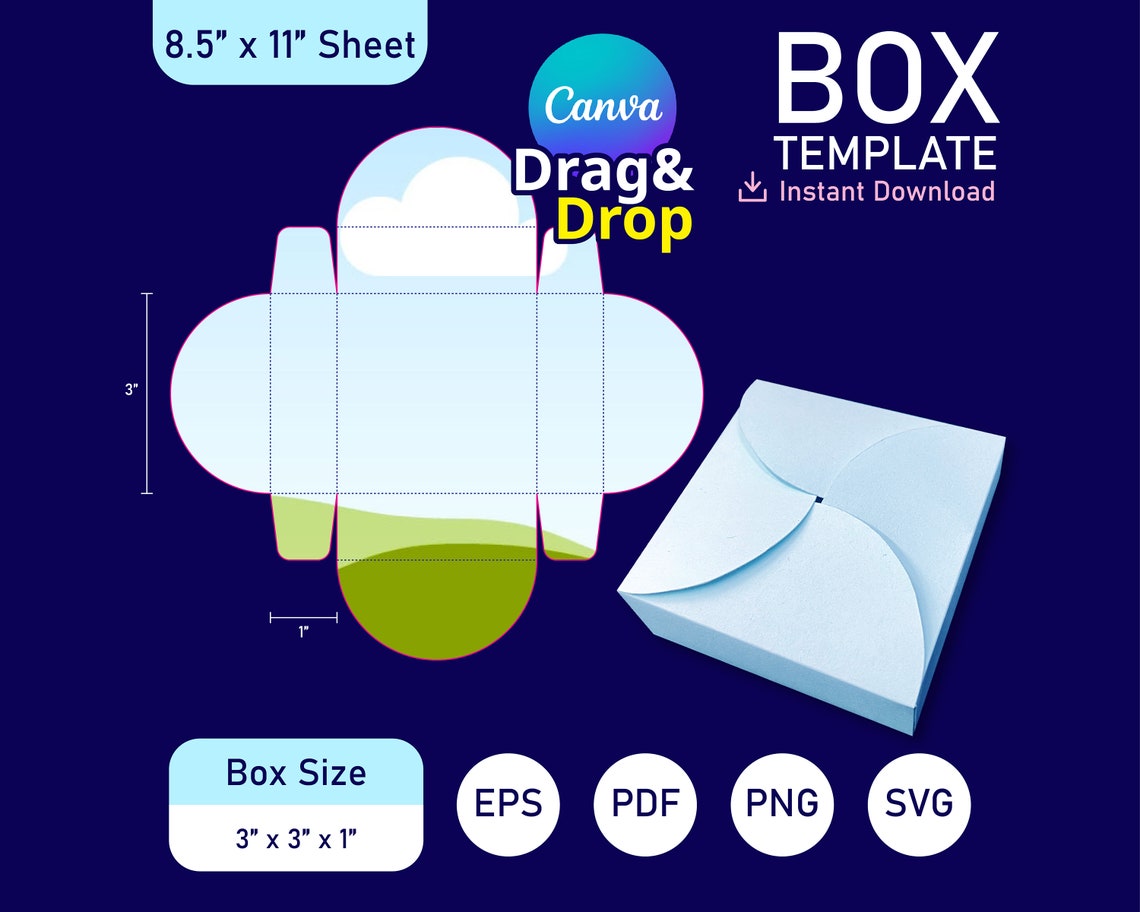 Gift Box Template, Wedding Box Template, Gift Box Packaging, Gift Box ...