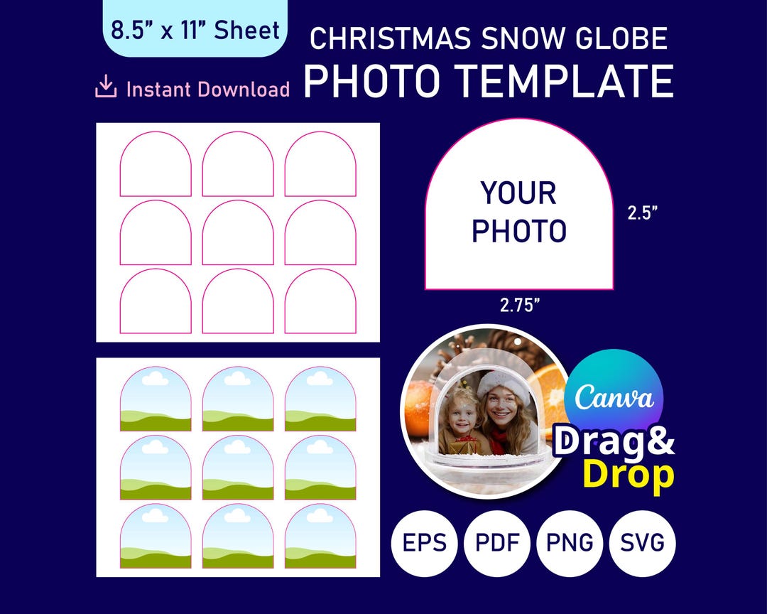Snow Globe Photo Template , Photo Insert Snow Globe Template, Snow ...
