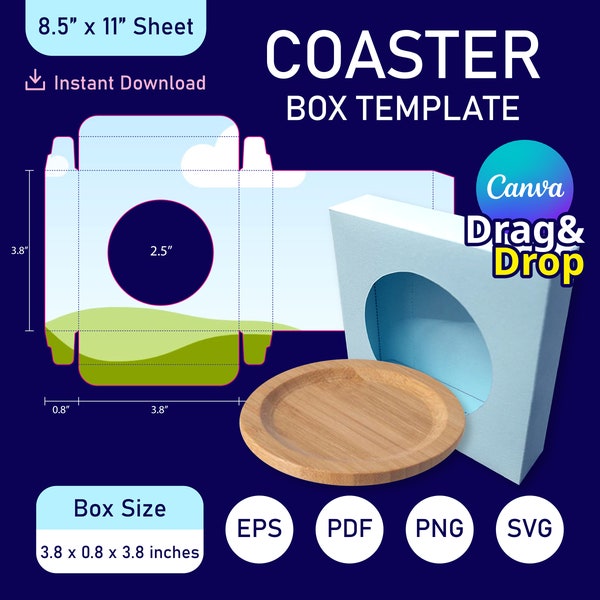 Coaster Box Template - Etsy