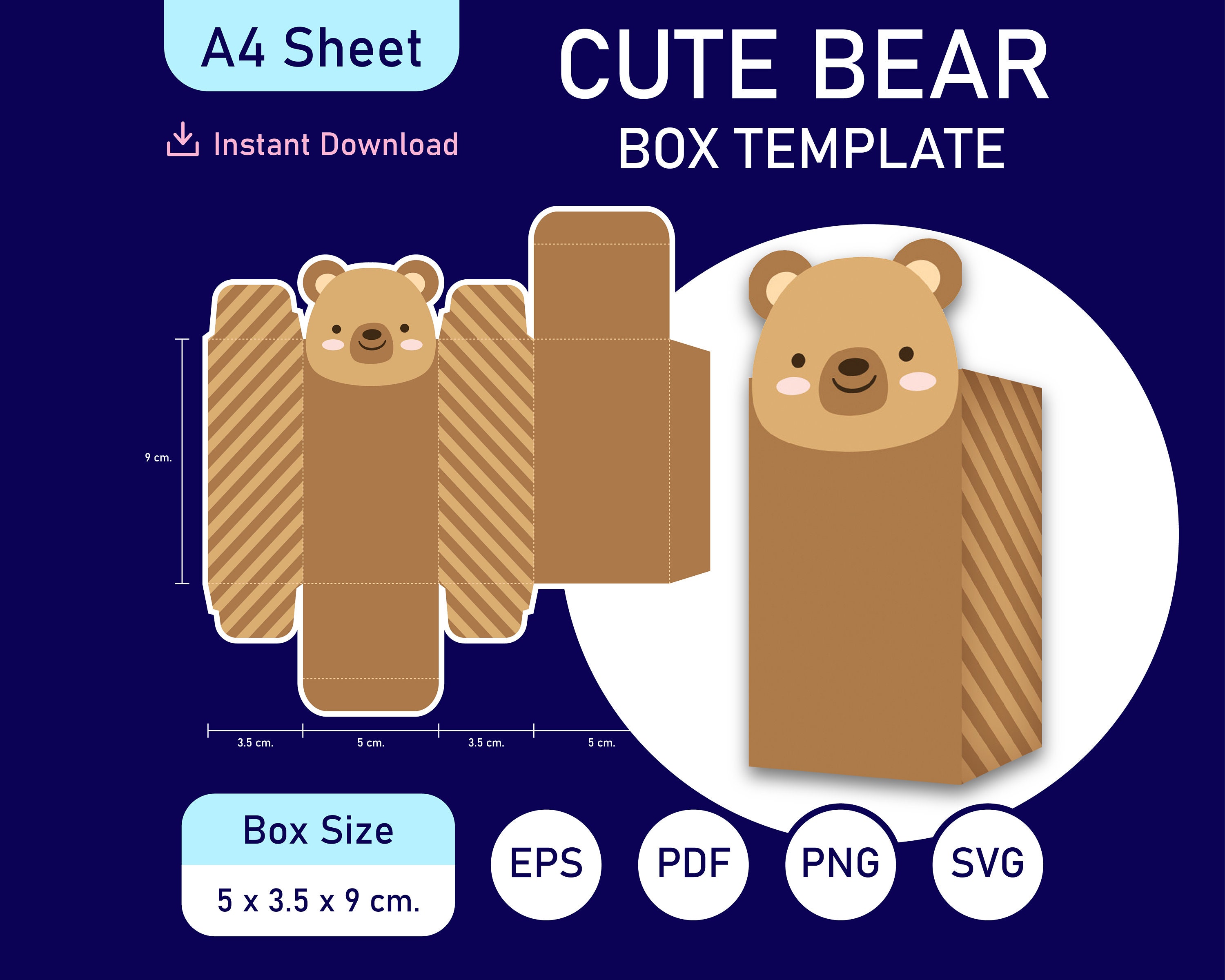 Gift Box for Kids, Box Template, Gift Box Template, Gift Box Packaging ...