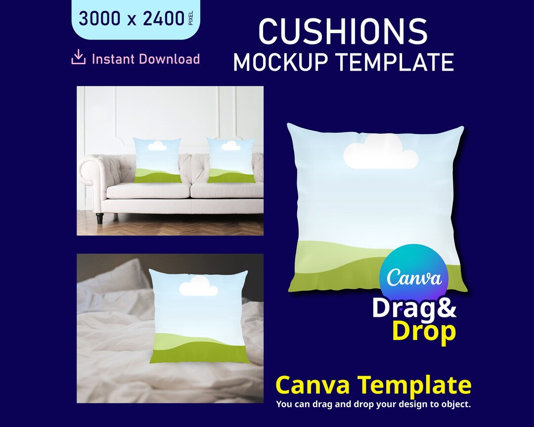 Cushions Mockup, Cushions Mockup Template, Pillow Mockup, Cushions ...