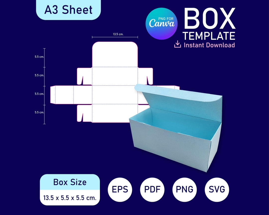 Box of 6 Macarons Box Template, Macaron Box Template, Macaron Box ...