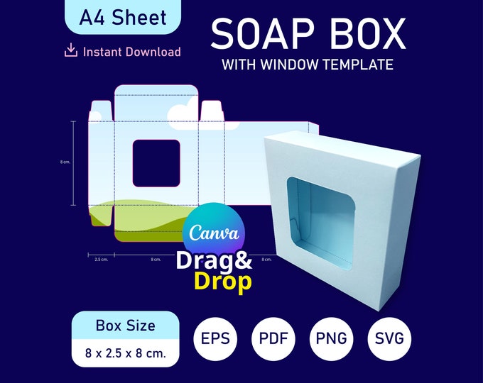 Soap Box SVG, Bath Soap Box Template, Soap Packaging Template, Canva ...