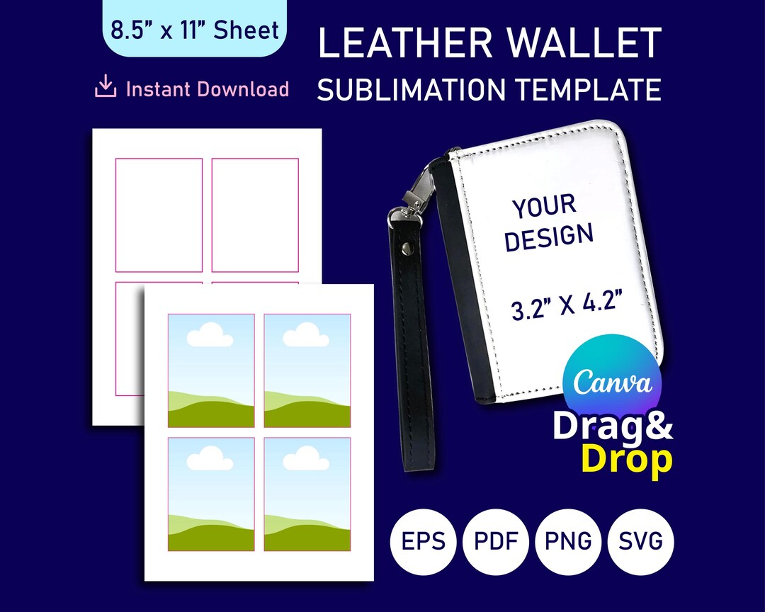 Wallet Template, Leather Wallet Template, Purse Sublimation, Wallet ...