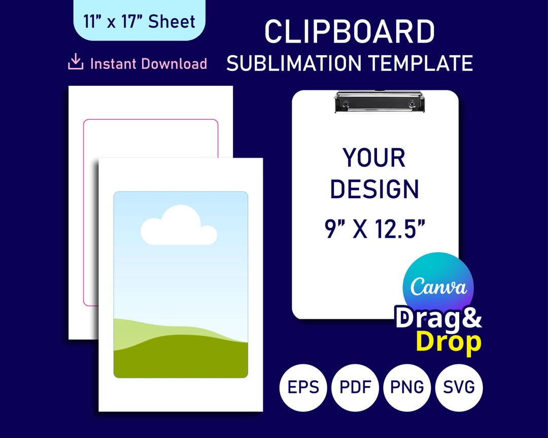Clipboard Template, Clipboard Sublimation Template, Dry Erase Clipboard ...