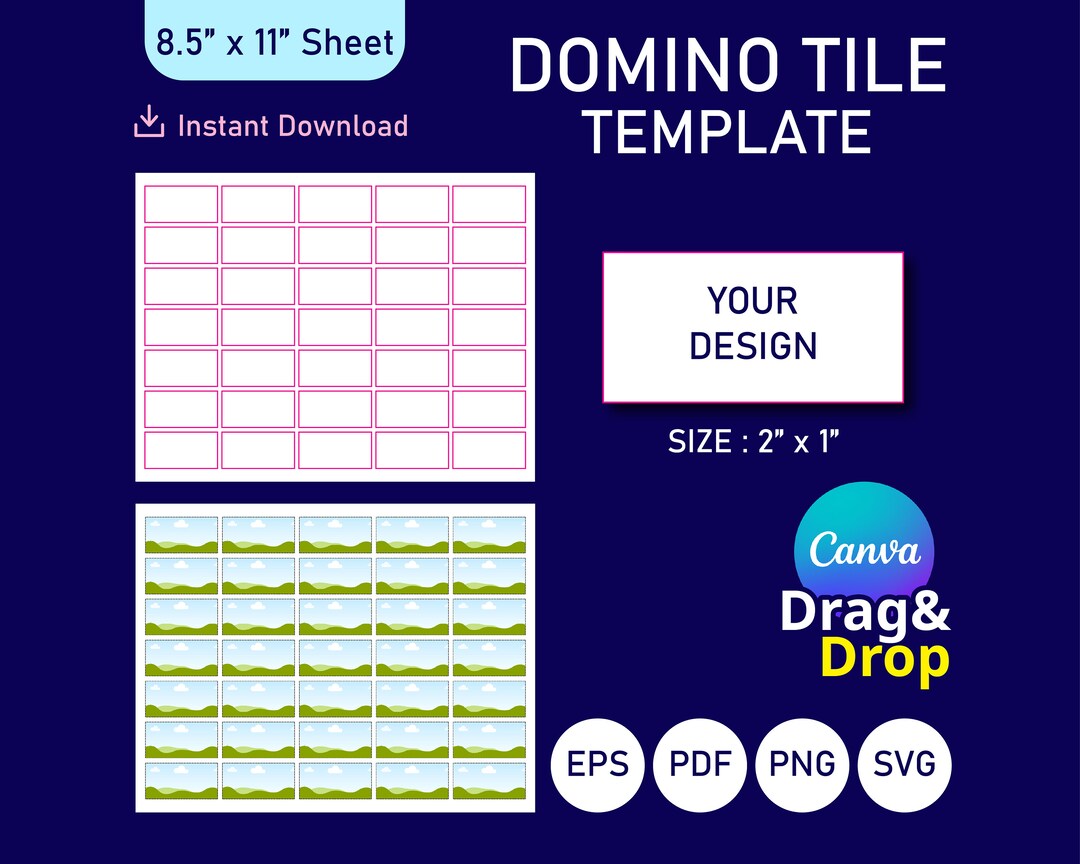 Domino Tile Template, Domino Template, Bulk Dominoes Template, Domino ...