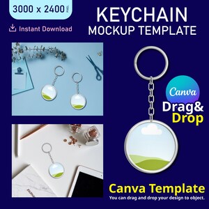 Keychain Mockup, Keychain Mockup Template, Circle Keychain Mockup ...