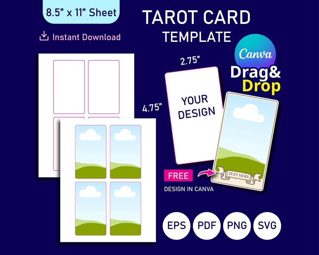 Tarot Card Template, Custom Tarot Card Template, Tarot Card Canva ...