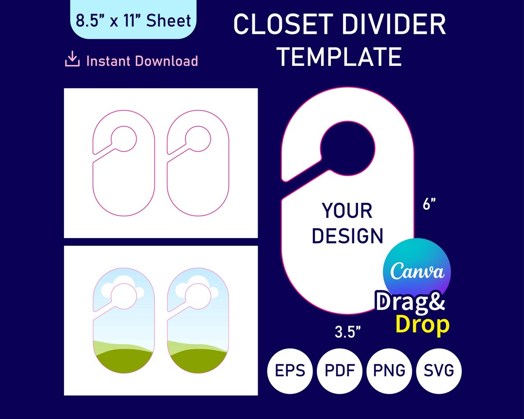 Closet Divider Template, Baby Closet Divider Template, Closet Tag ...