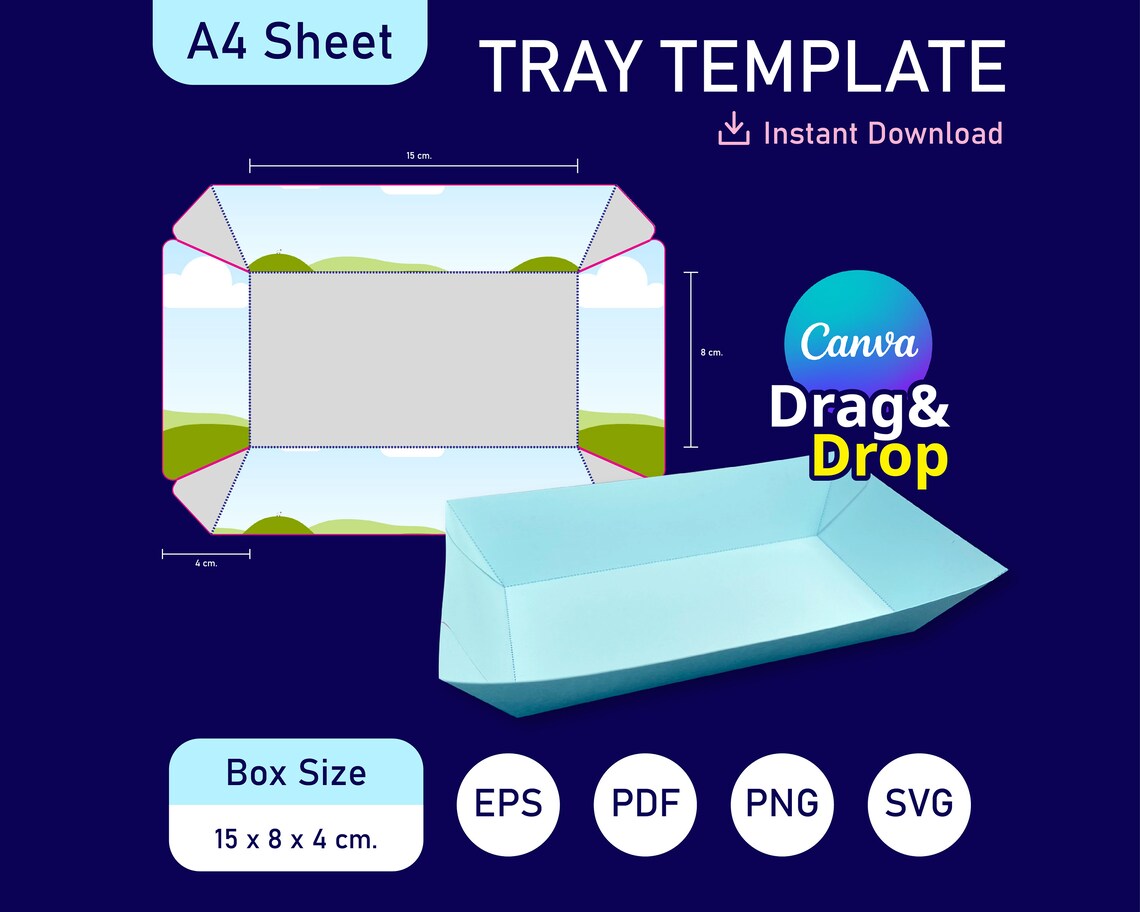 Food Tray Template, Tray Template, Tray Packaging, Tray SVG Template - Etsy