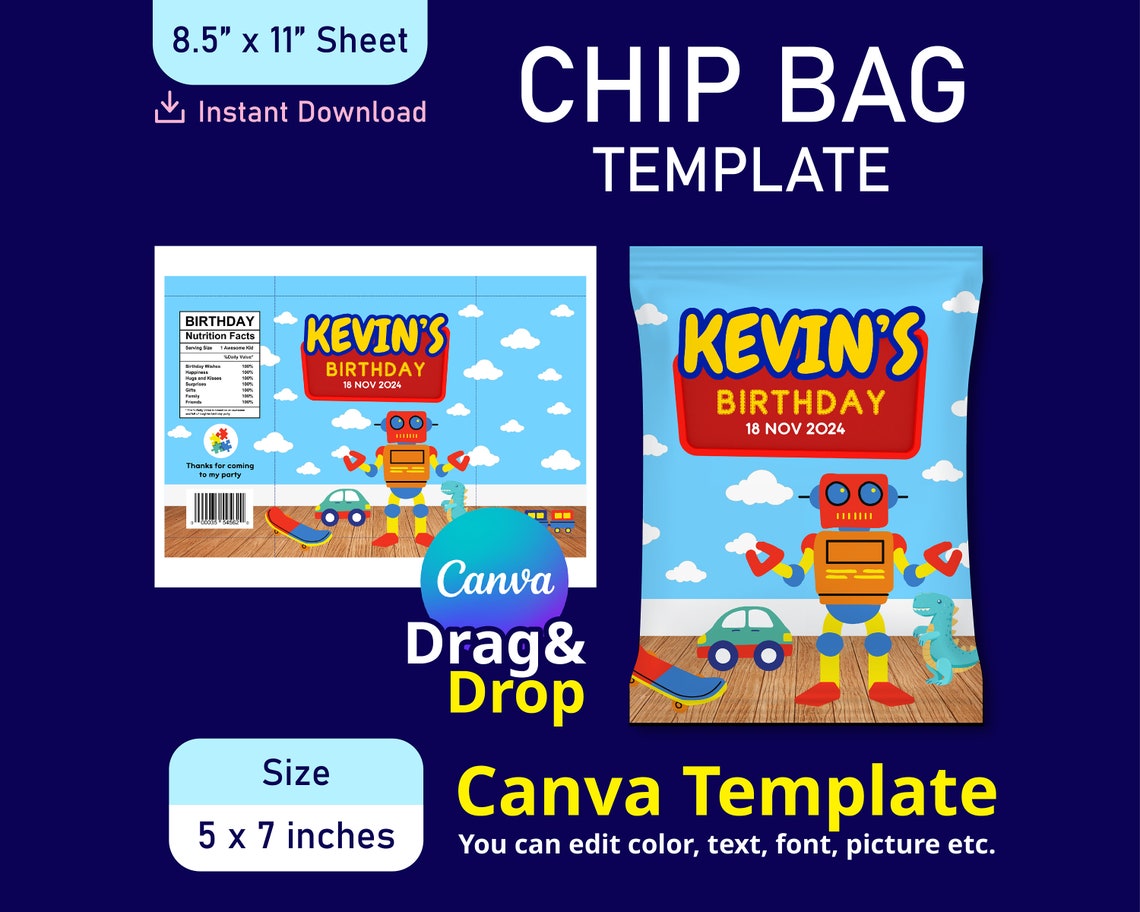 Boy Chip Bag Template, Chip Bag Design, Chip Bag Packaging, Chip Bag ...