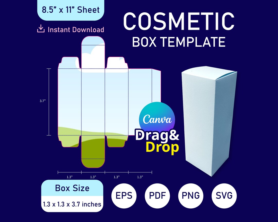 Cosmetic Box Template, Cosmetic Box SVG, Cosmetic Box Packaging ...
