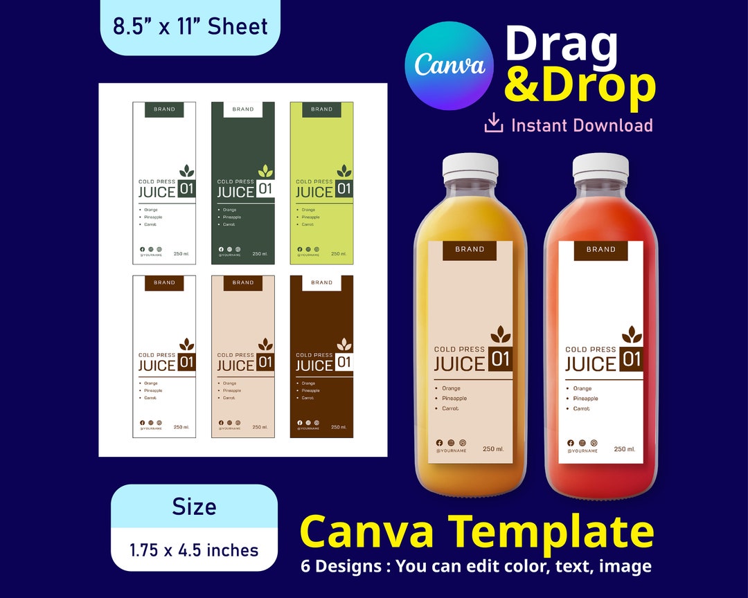 Juice Label, Juice Label Template, Juice Label Design, Juice Label ...