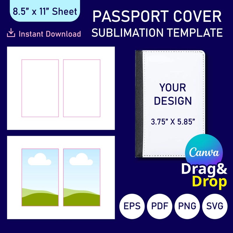 Leather Passport Cover - Etsy