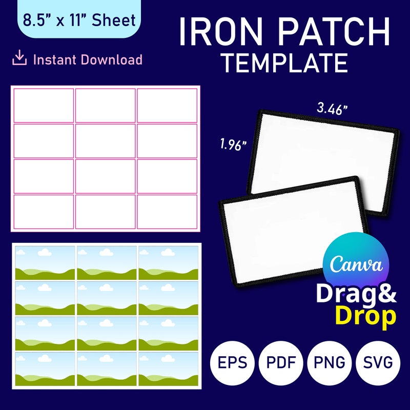 Hat Patch Template - Etsy