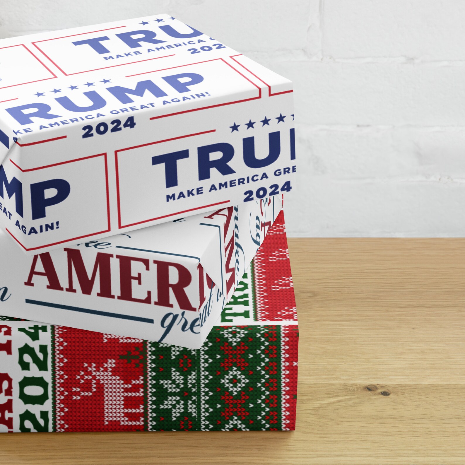 Trump 2024 MAGA Wrapping Paper Sheets, Set of 3 Sheets, One of a Kind ...