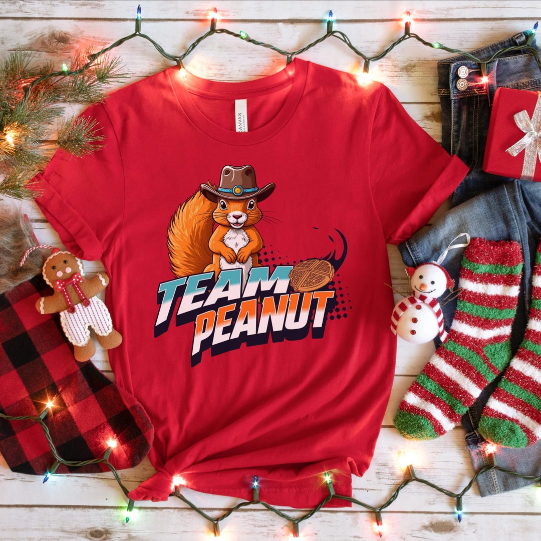 Team Peanut Memorial T-shirt: Cowboy Squirrel With Waffle - Etsy